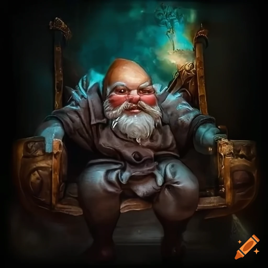 Mischievous gnome with a devious grin on Craiyon