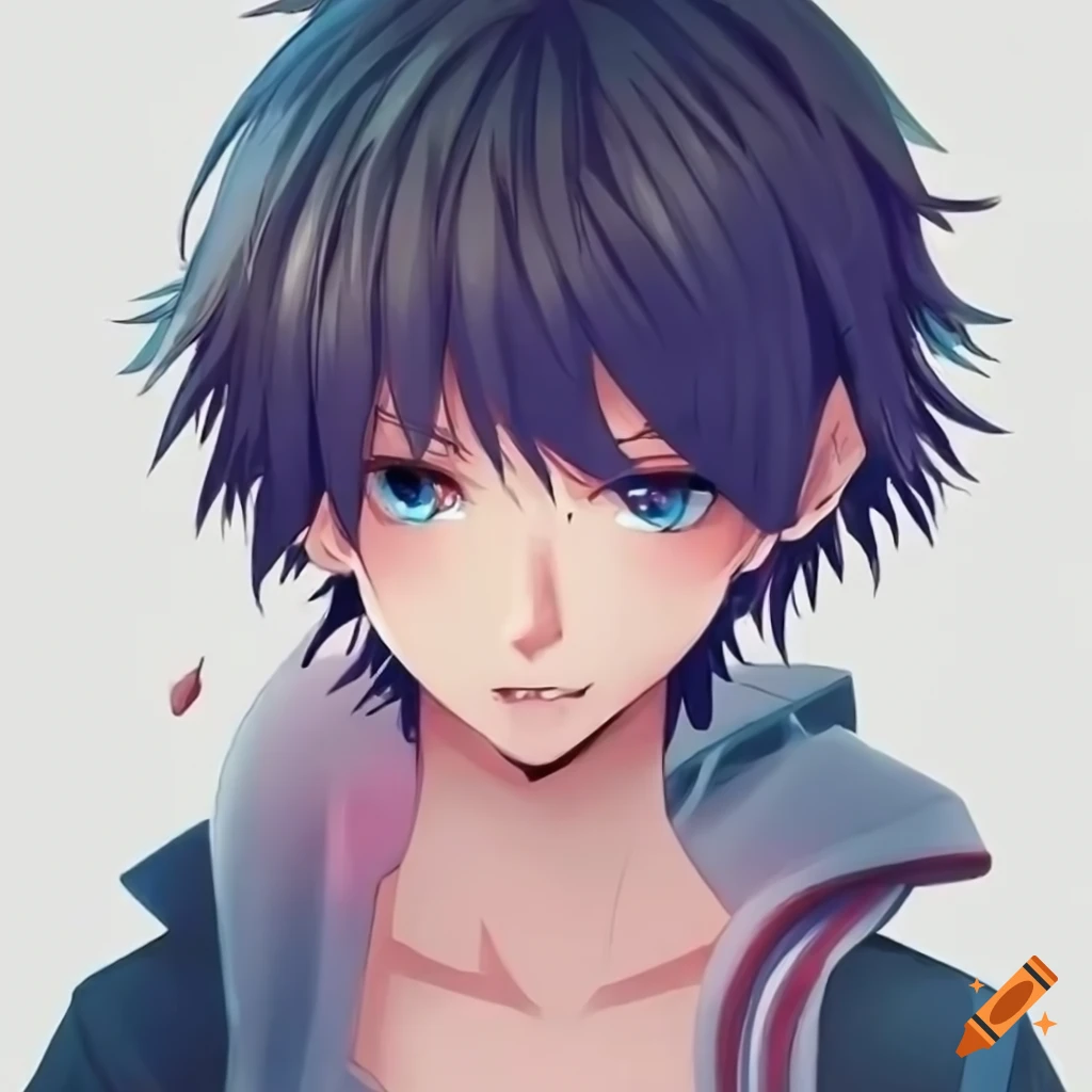 Cartoon anime boy character in 2d style on Craiyon