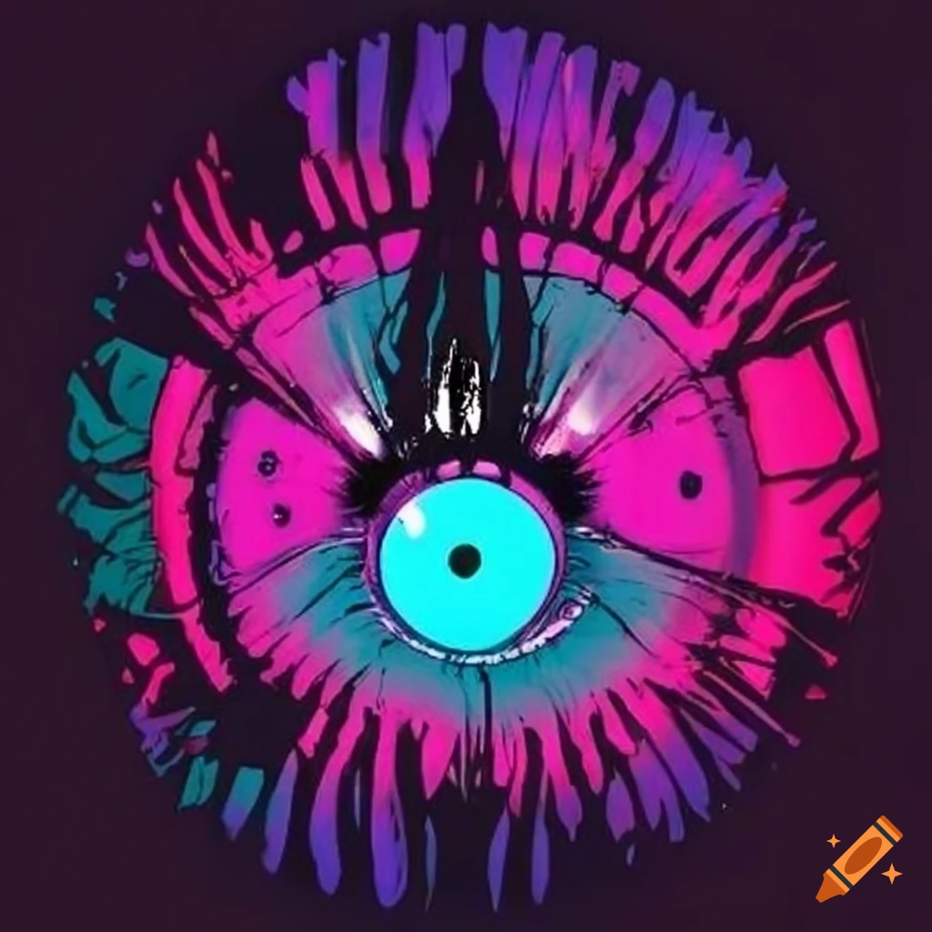 Neo-punk design eye art on Craiyon
