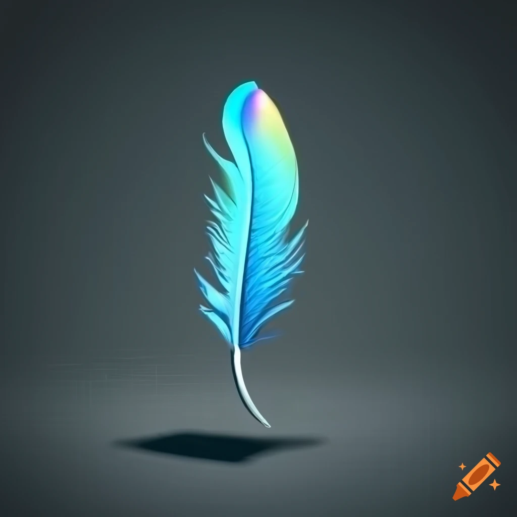 Colorful feather game icon with 3d studio lighting on Craiyon