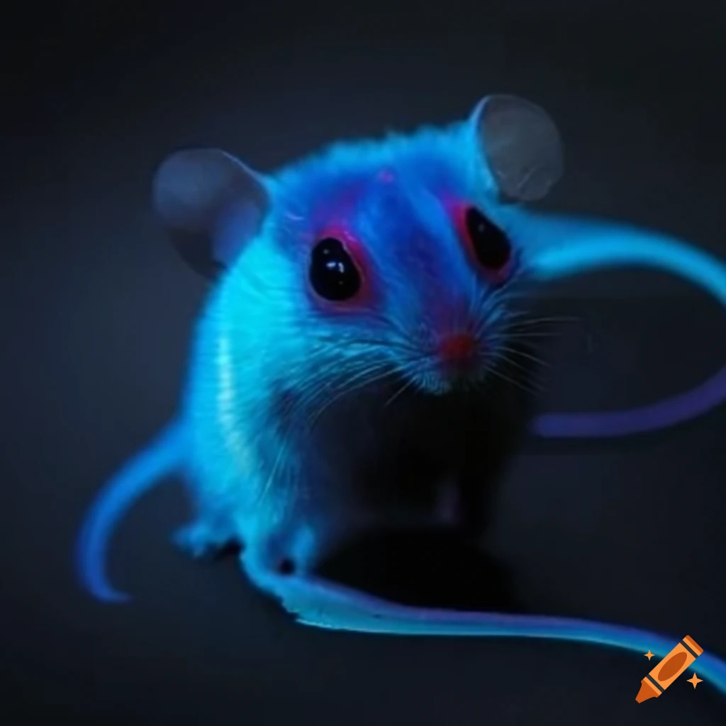 Bioluminescent blue mouse on Craiyon