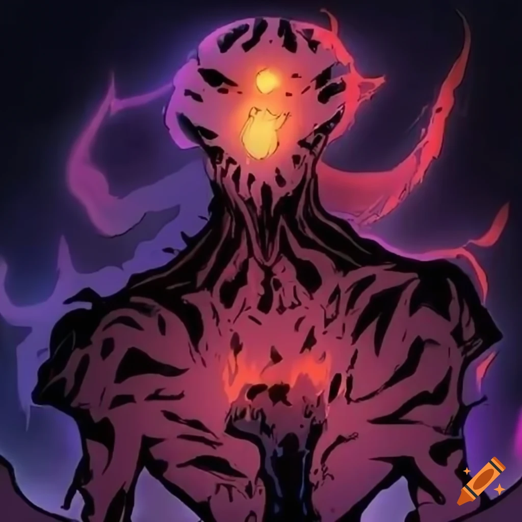 Elemental psychic monster in jujutsu kaisen style on Craiyon