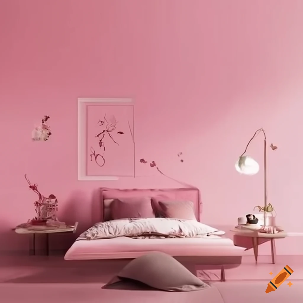 White room with a pink board for creating a mood on Craiyon