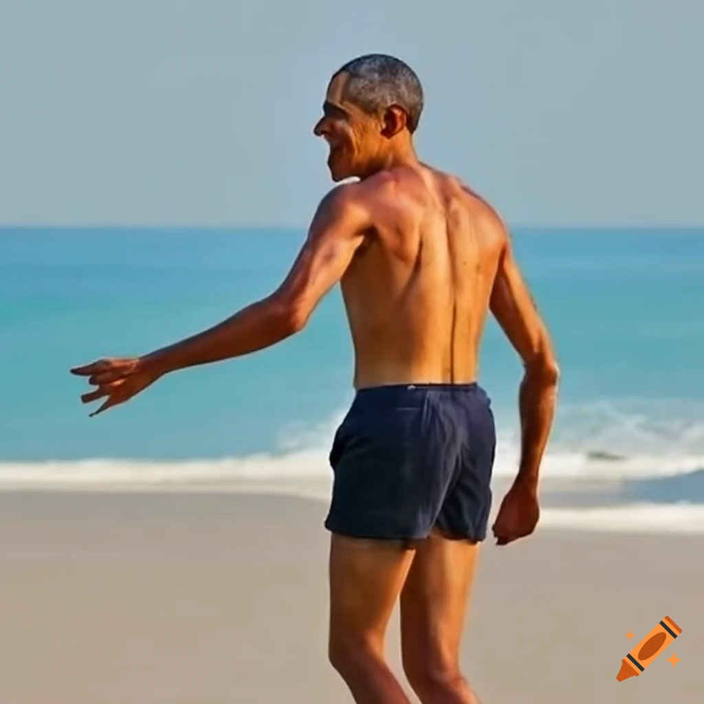 Barack obama in shorts on the beach on Craiyon
