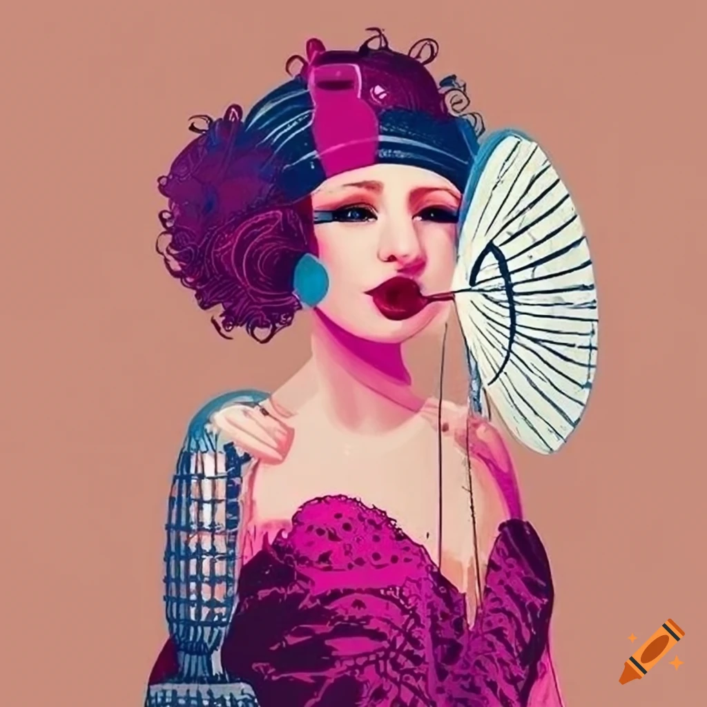 Vintage flapper music poster in color on Craiyon