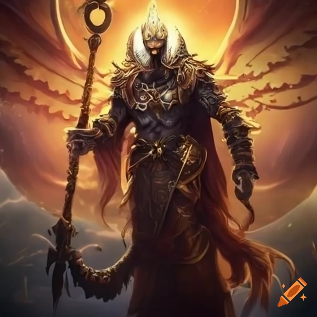 Fantasy god illustration on Craiyon