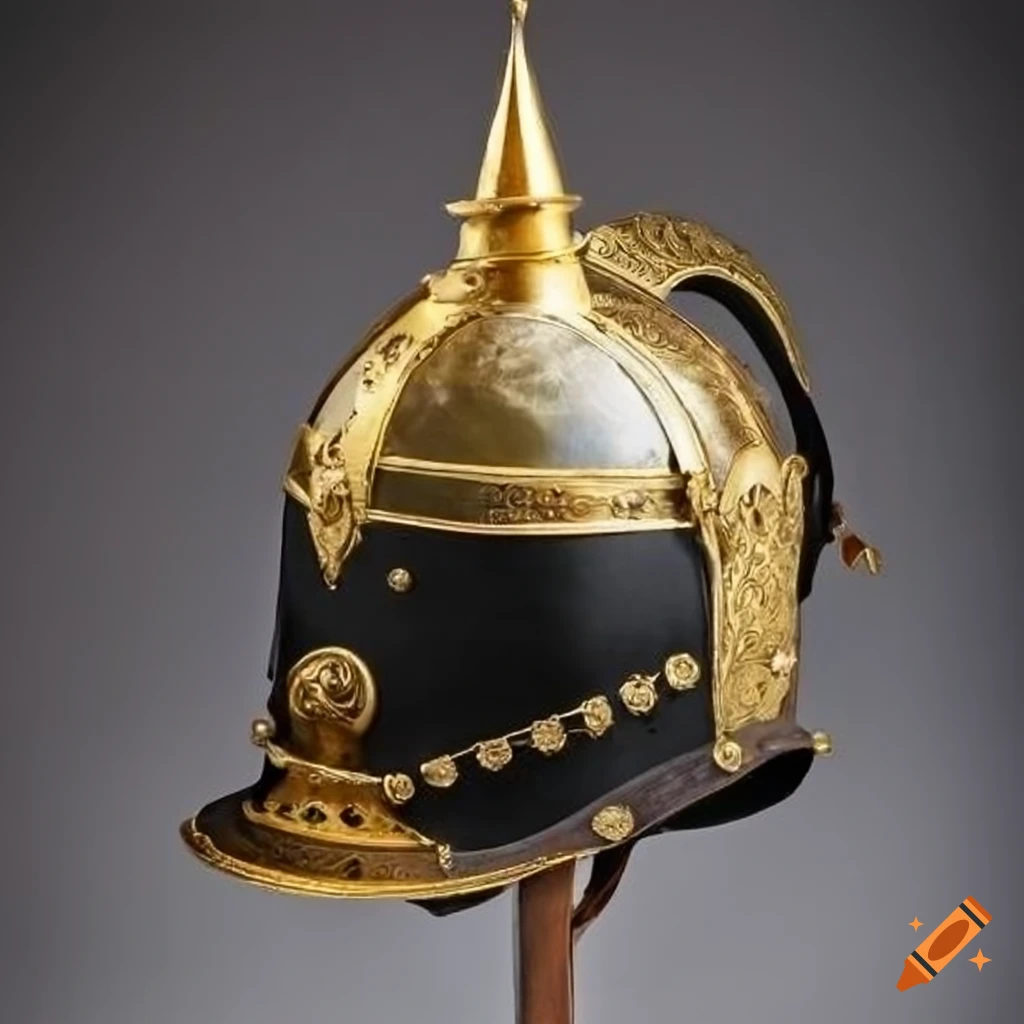 Black and gold merryweather helmet from 19th century fire brigades on ...