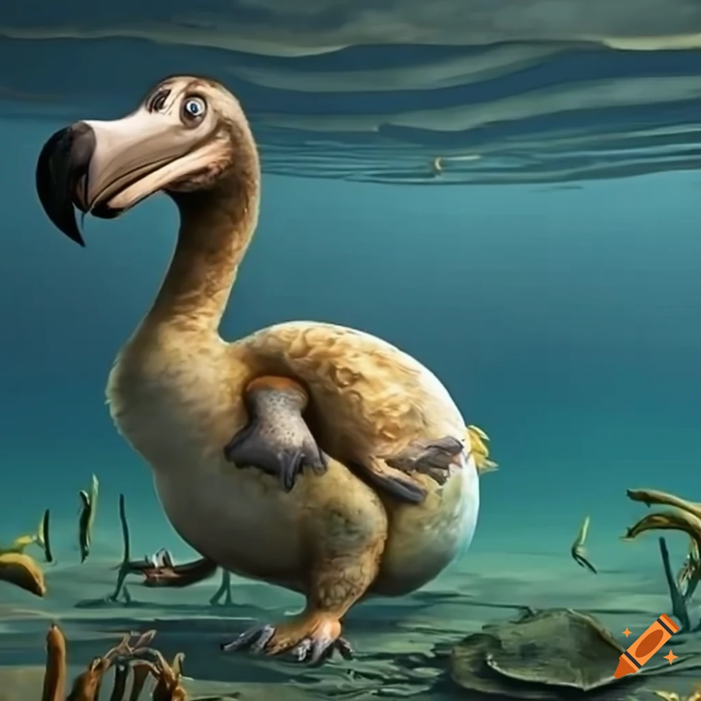 Upset dodo bird going in the wrong direction on Craiyon