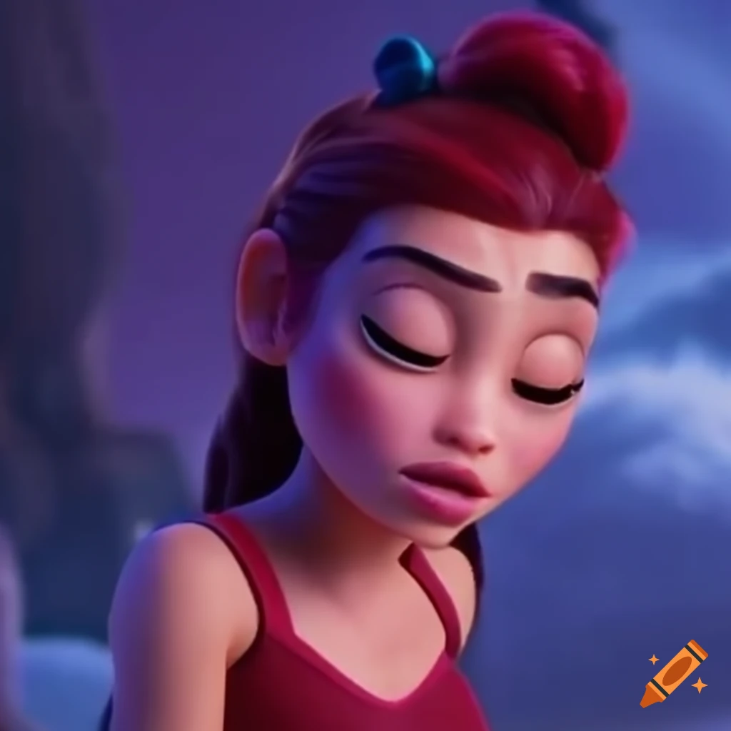 Disney fighter woman with dizzy expression on Craiyon