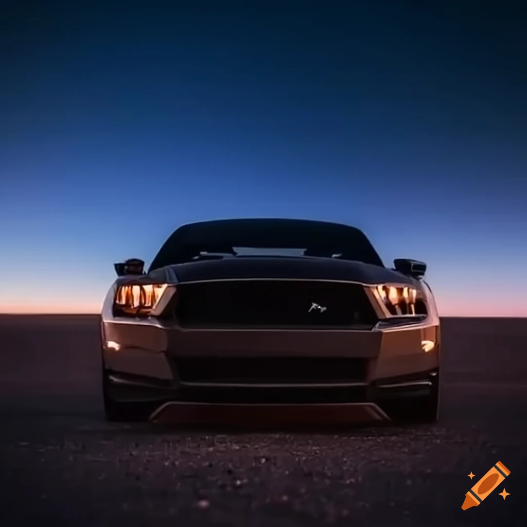 2014 Ford Mustang driving at high speed on a desert road with a driver ...