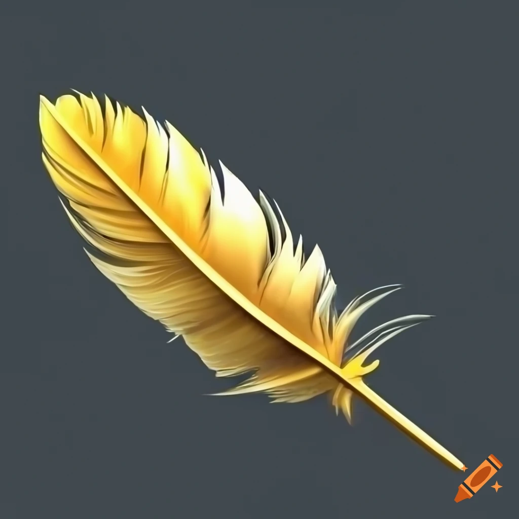 Yellow feather game icon in 3d with studio lighting on Craiyon