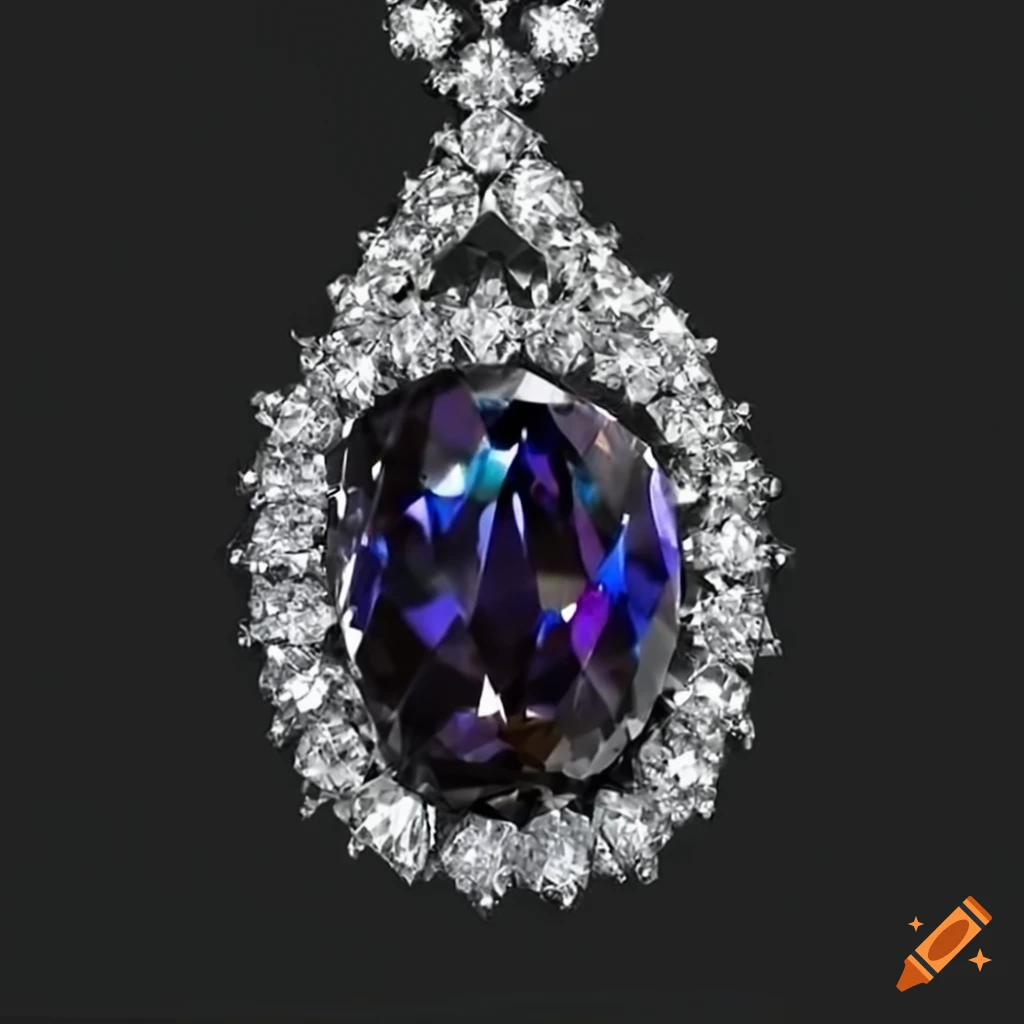 The hope diamond in a mysterious setting on Craiyon