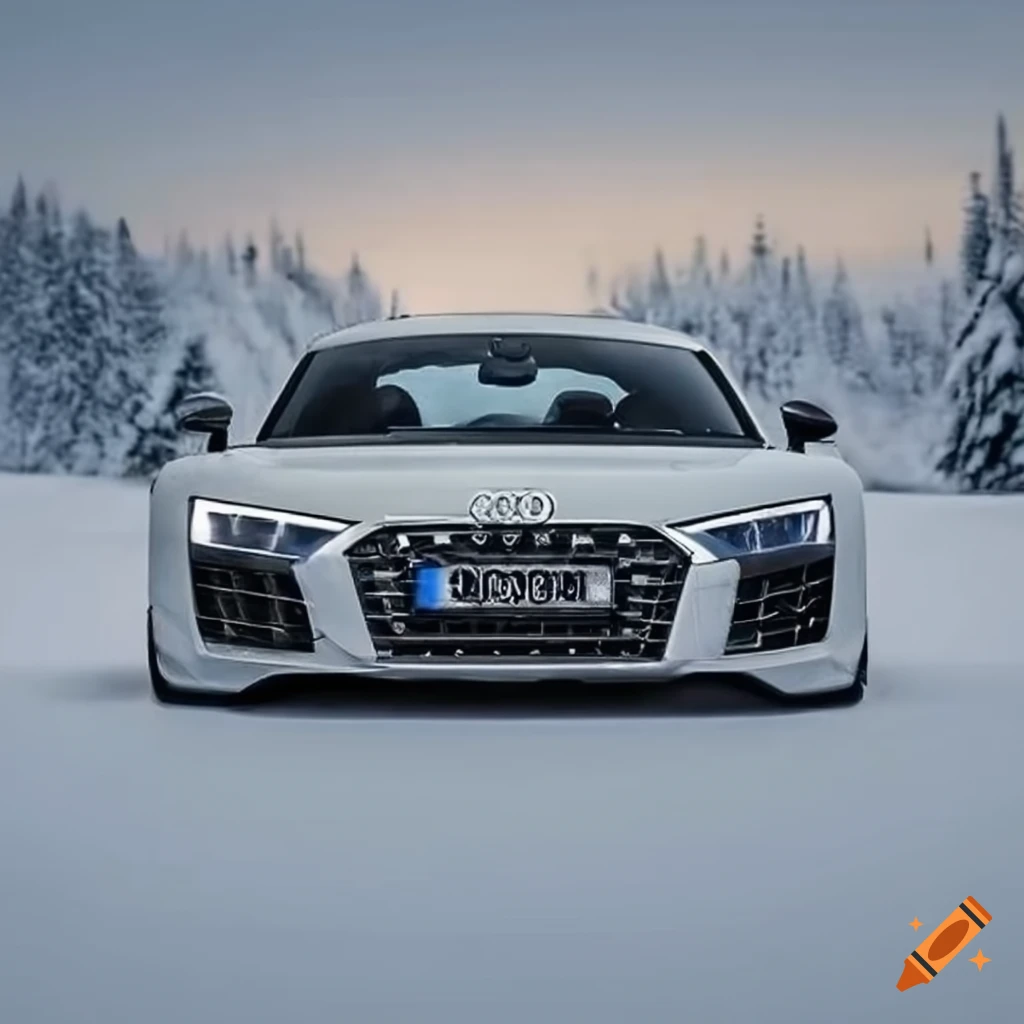 Audi r8 in a snowy setting on Craiyon