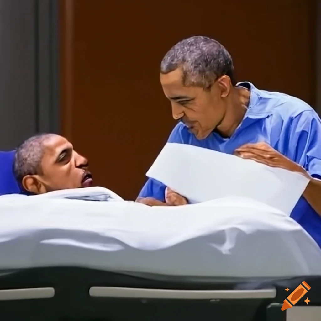 Barack Obama in a hospital bed on Craiyon