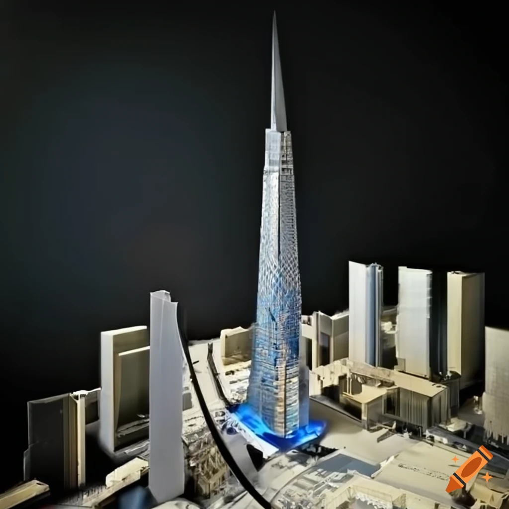Model of a neo-futurism style skyscraper on Craiyon
