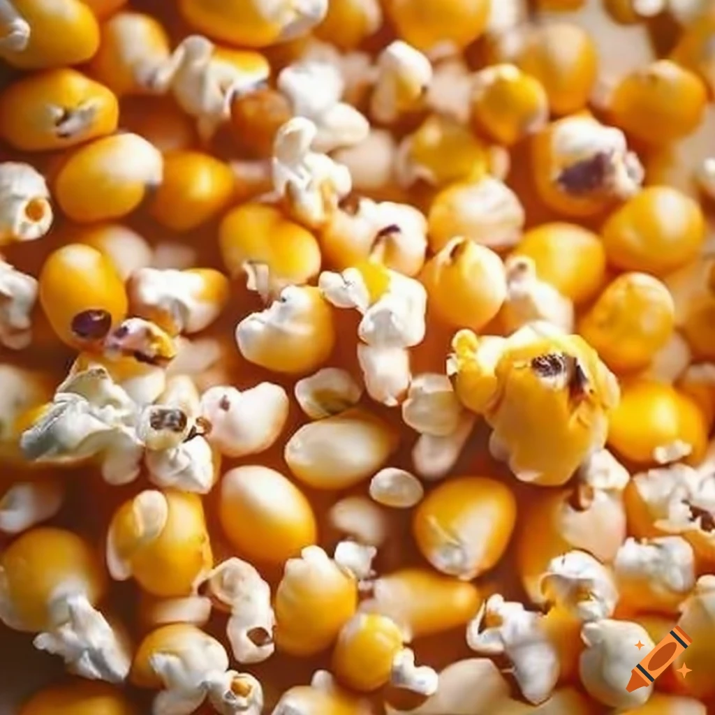 100 popcorn kernels being cooked over time visualization on Craiyon