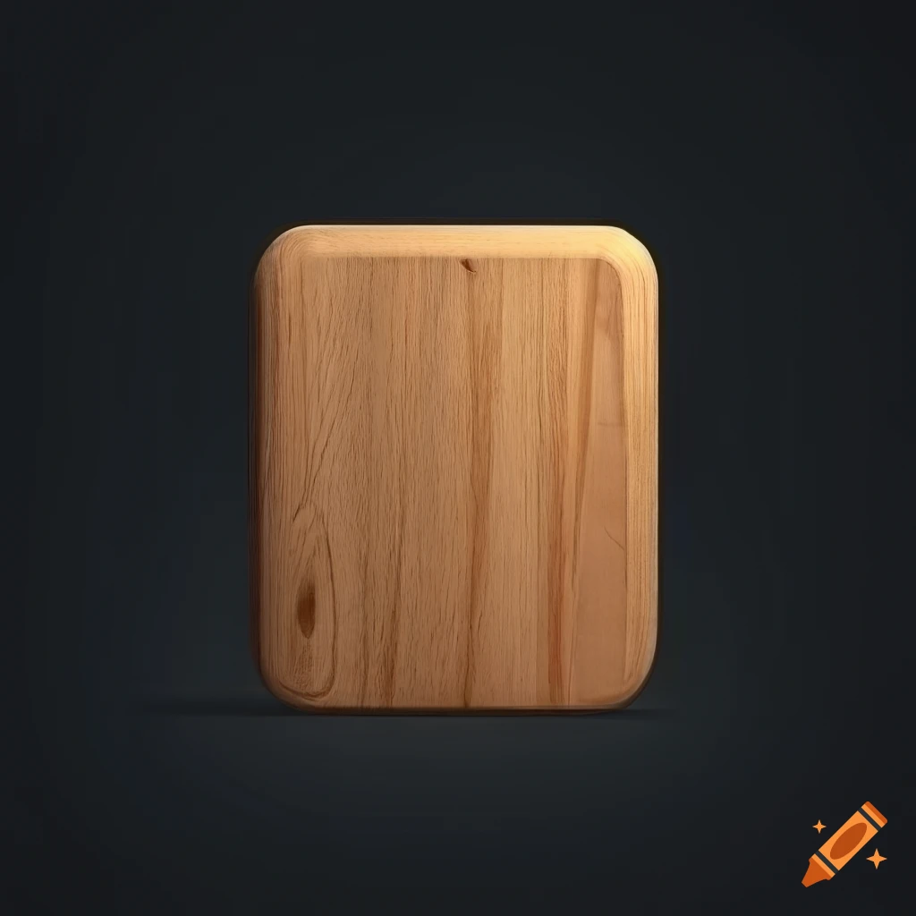 Isometric wooden rectangle plate game icon with 3d studio lighting on ...