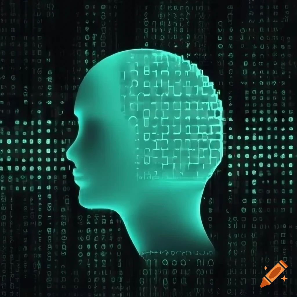 Abstract brain with binary code on Craiyon
