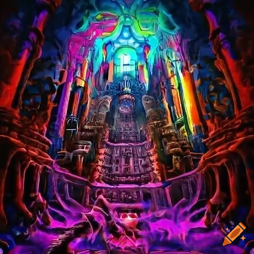 Illustration of a tower of babel with a multiversal gate on Craiyon