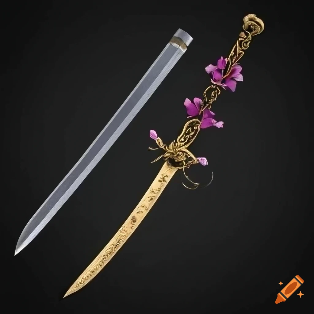 Chinese sword with floral design on Craiyon