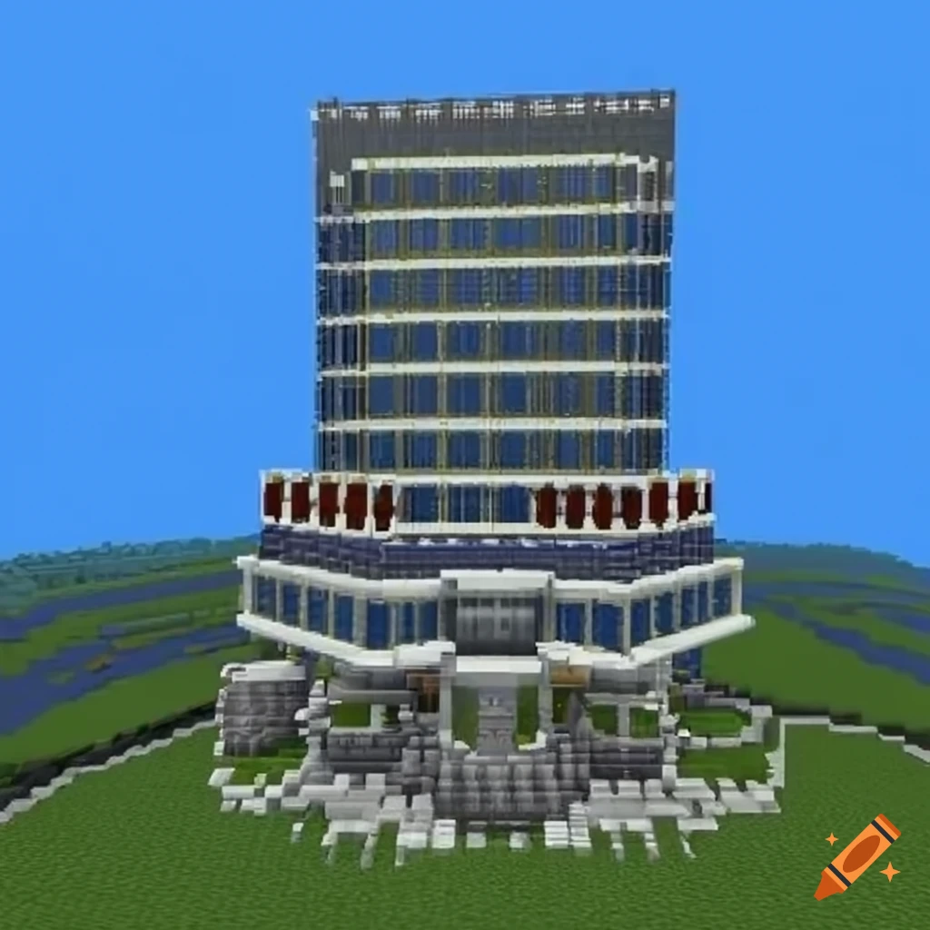 Minecraft department of engineering building in futuristic style on Craiyon