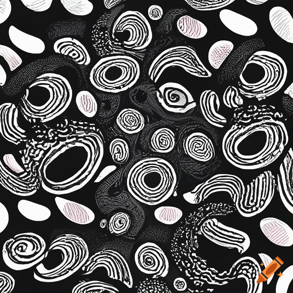 Black and white random flat pattern on Craiyon