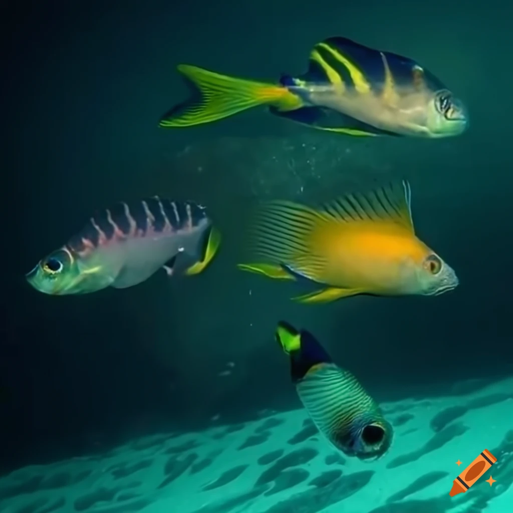 Mesmerizing underwater world with vibrant exotic fish on Craiyon