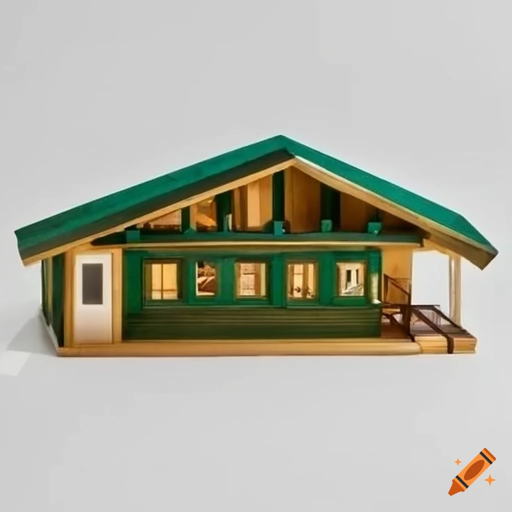 Green-gold unique chalet model on Craiyon