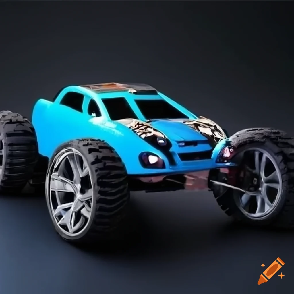 Remote-controlled car with dimensions of 200mm x 200mm x 200mm on Craiyon