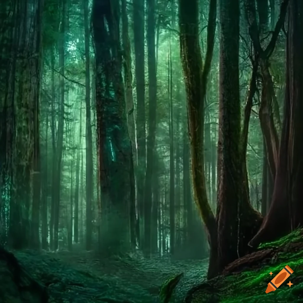 Forest transforming into infinite universe on Craiyon