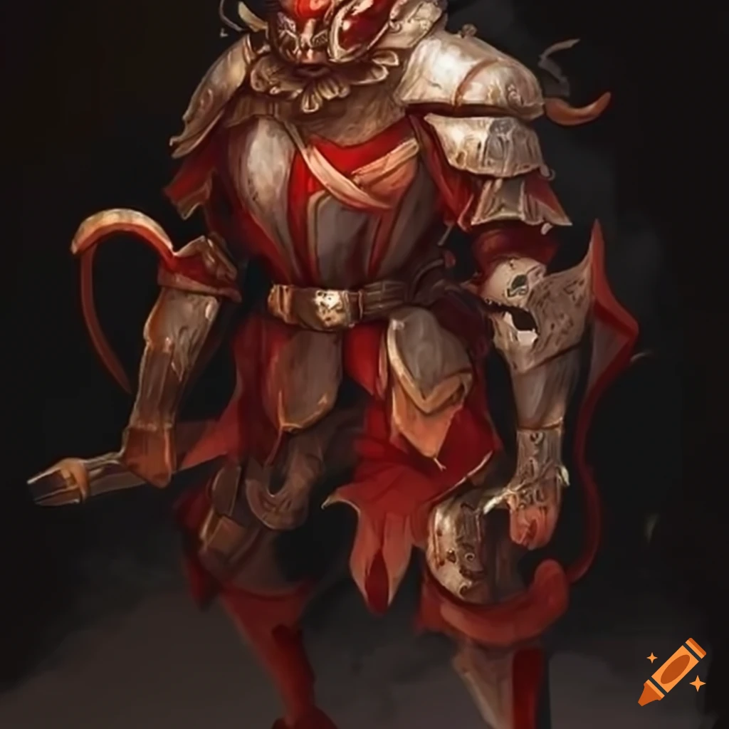 Sanguine jester in armor on Craiyon