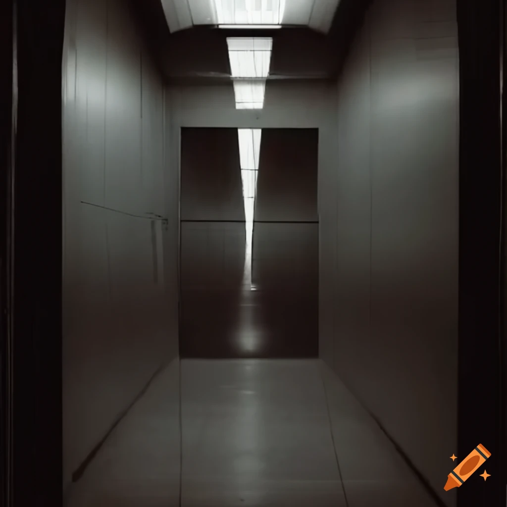 Ghost in a liminal space elevator on Craiyon