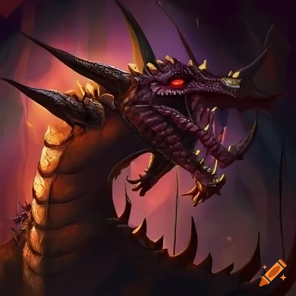 Large dragon in a fantasy setting on Craiyon