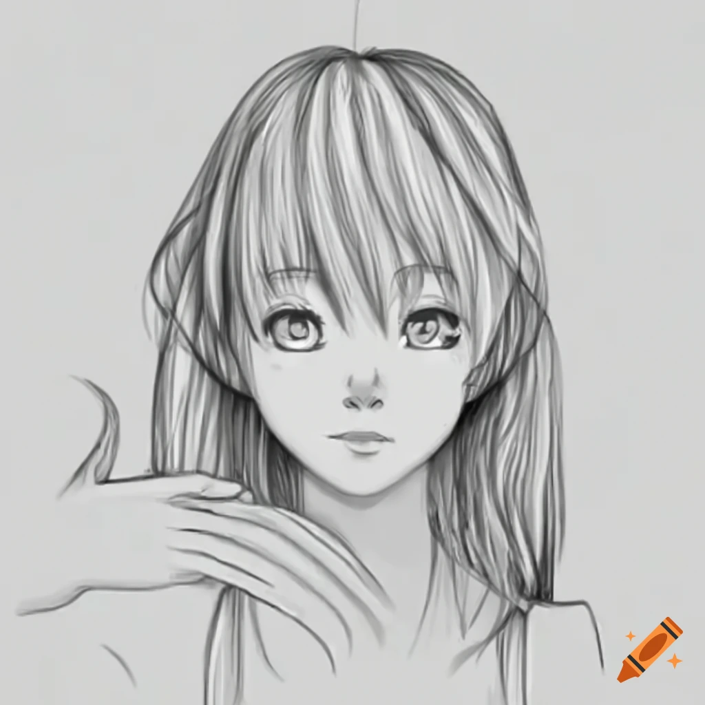 Waving anime girl illustration on Craiyon