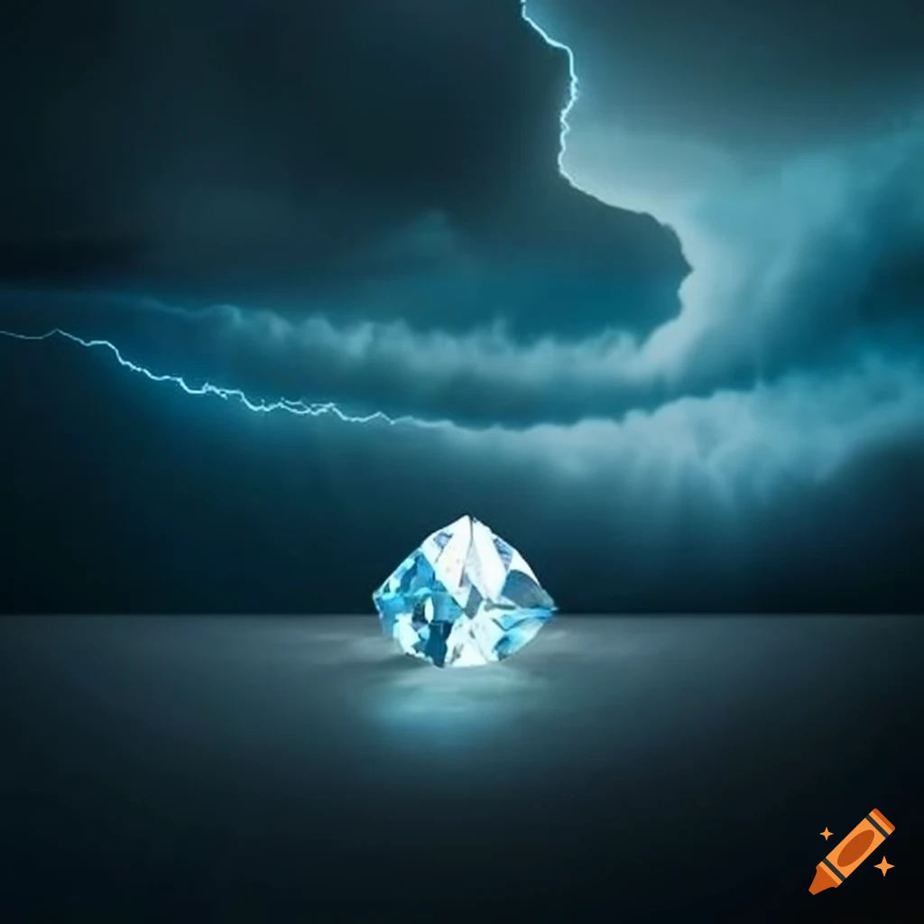 Diamond in the middle of a storm on Craiyon