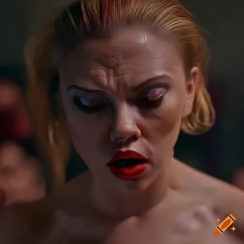 Scarlett johansson martial arts fighter with dizzy spinning head on Craiyon