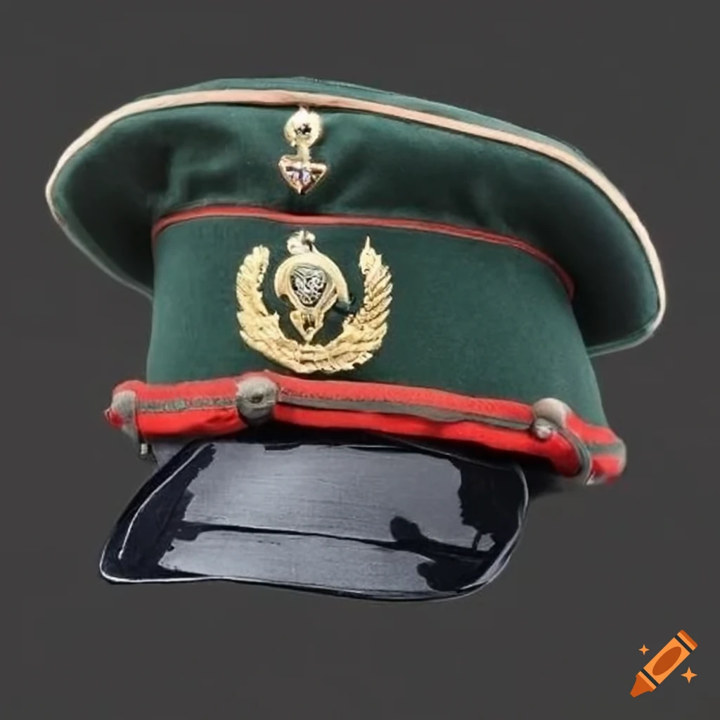 Military peaked cap with winged insignia on Craiyon