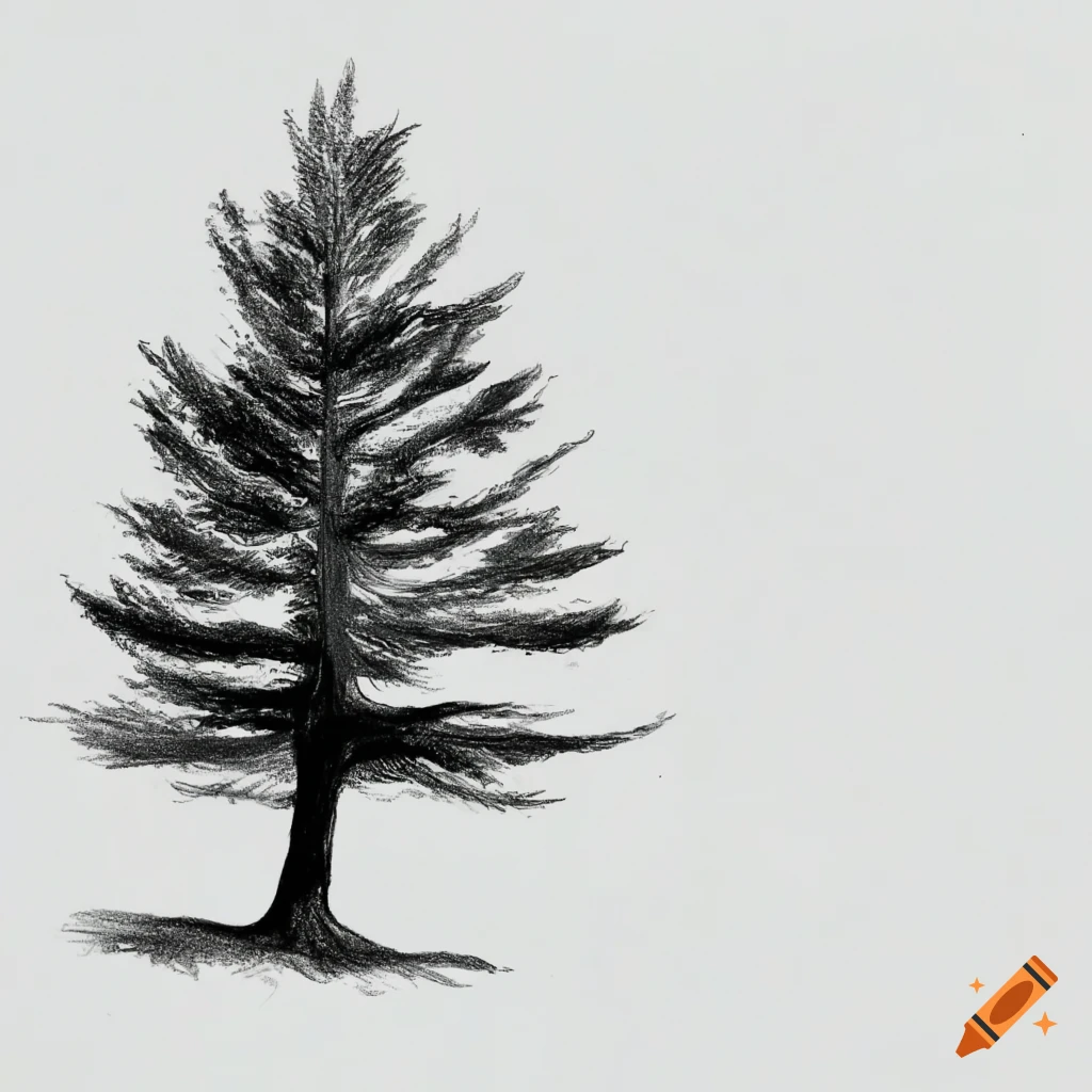 Realistic drawing of a tree on Craiyon