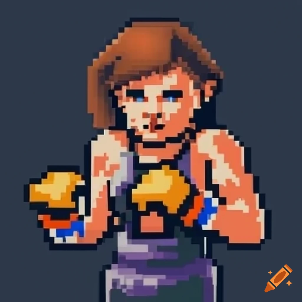 1980's video game boxing tournament player selection screen in 8-bit ...