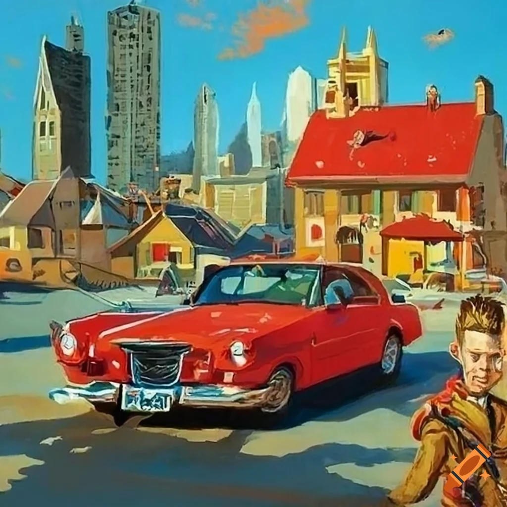 Cityscape artwork by james gurney on Craiyon