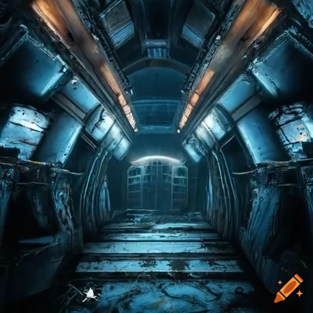 Interior of abandoned alien spacecraft on Craiyon