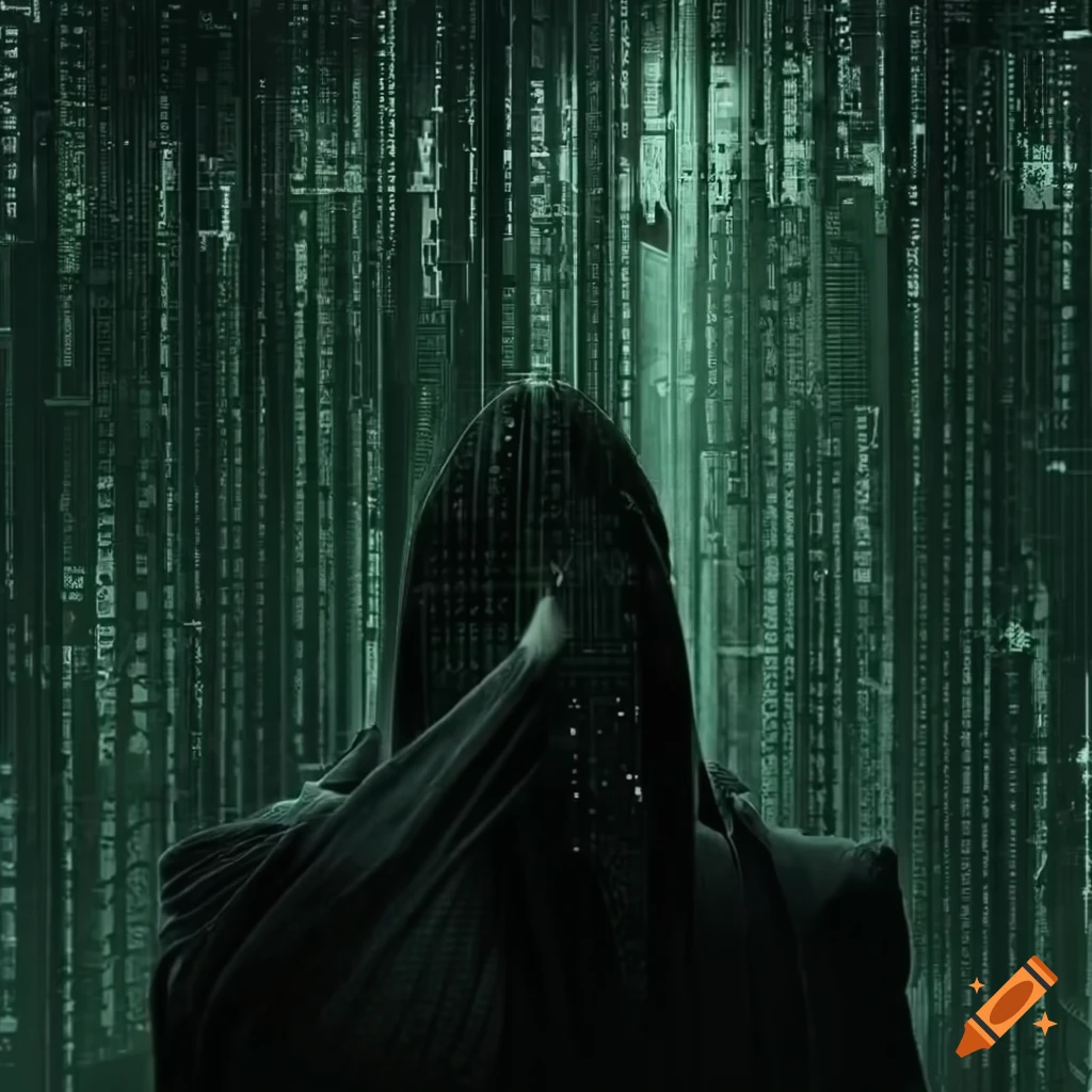 Professional software development in a fantasy, matrix-like setting on Craiyon