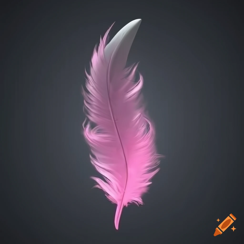 Pink feather game icon with 3d studio lighting on Craiyon