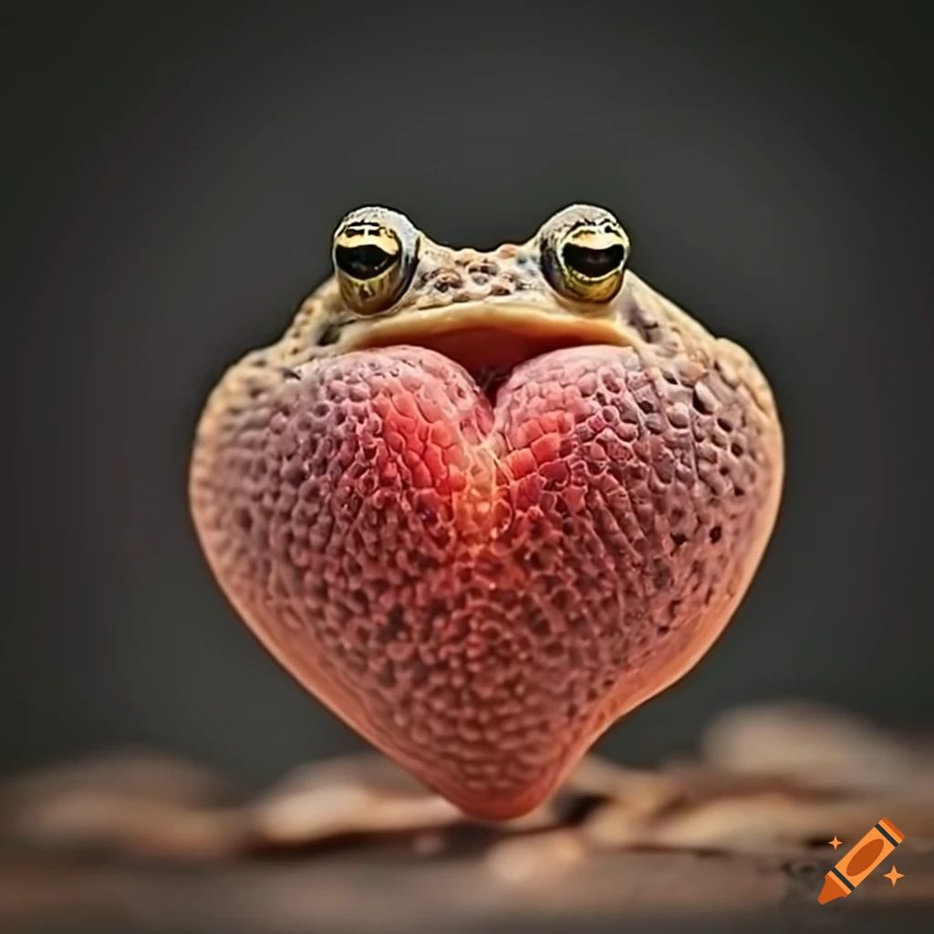 Toad shaped like human heart on Craiyon