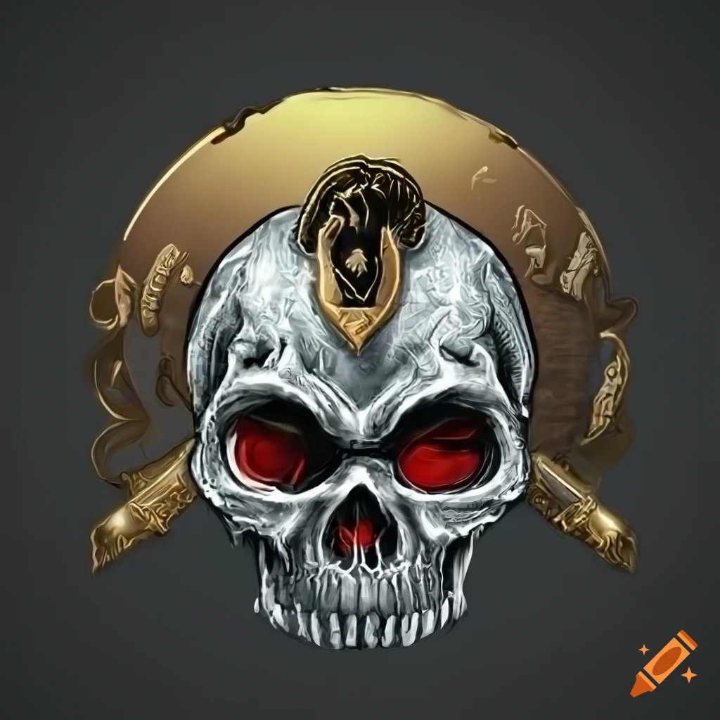 Cartel logo with the name Almas Perdidas and Mexican style skull with ...