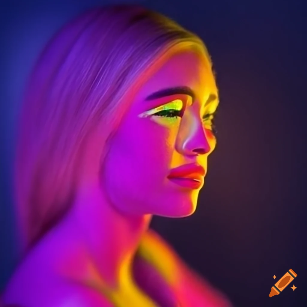 Pink and yellow neon lips on Craiyon