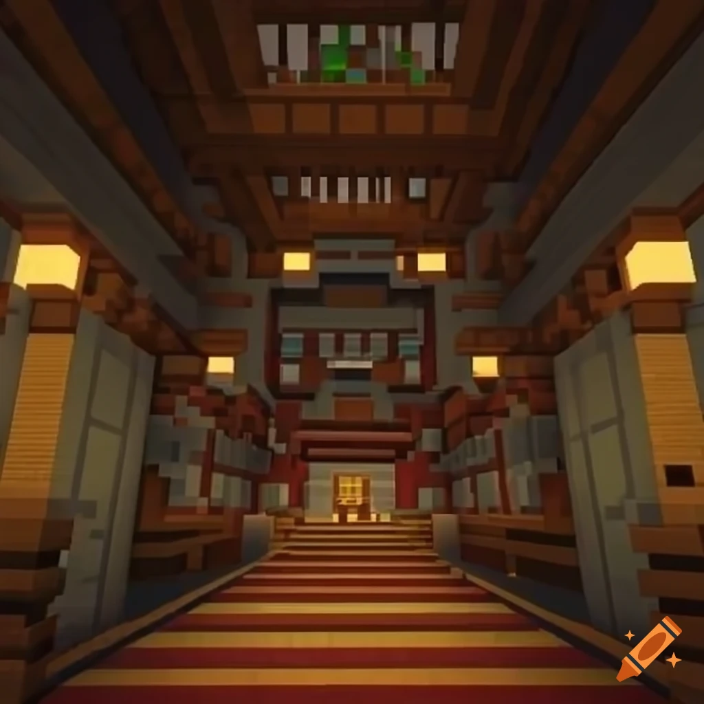 Minecraft inside train station building on Craiyon