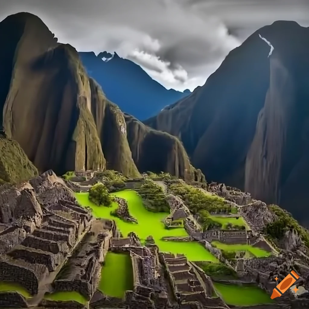 Peru with asian influence and natural wonders in hyperrealistic 4k ...
