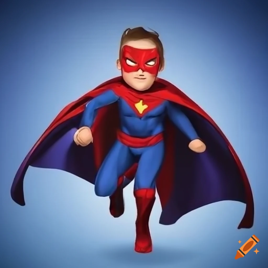 Kid superhero illustration on Craiyon