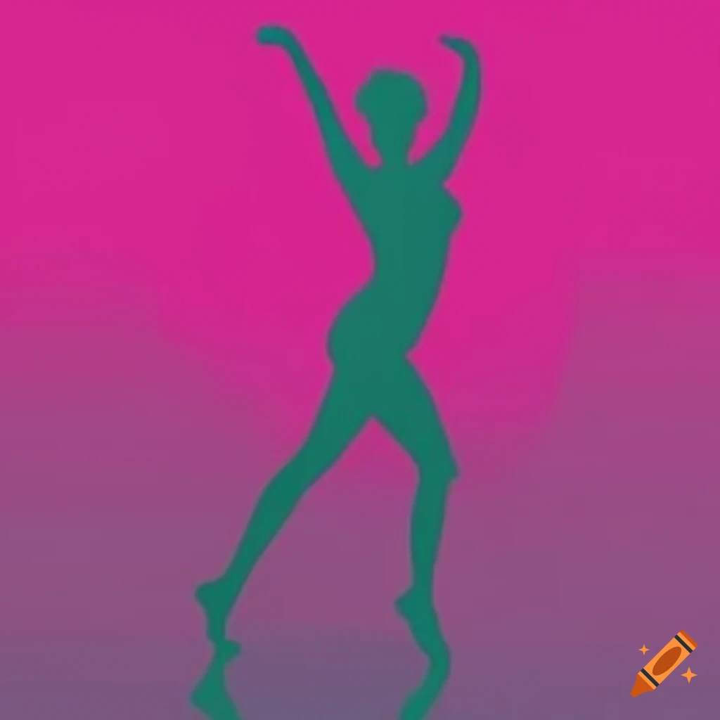 Pink silhouette of a person dancing on Craiyon